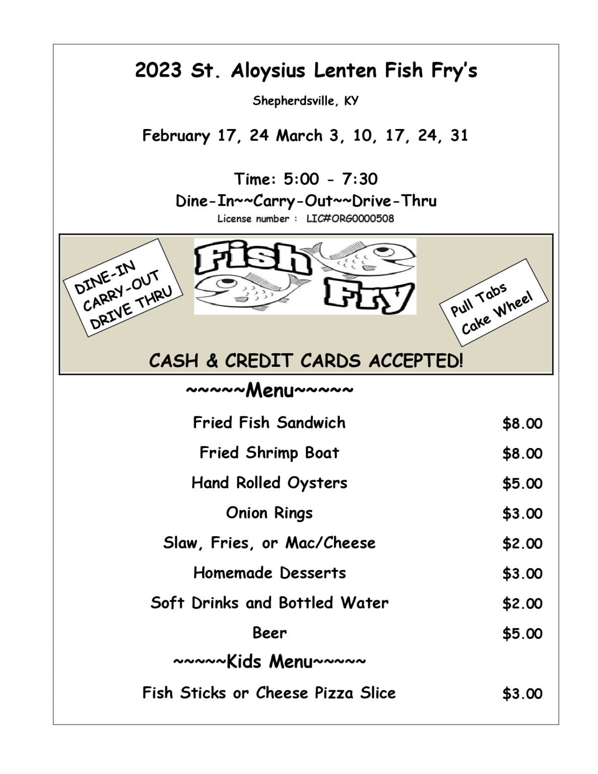 Lenten Fish Fry – St. Aloysius